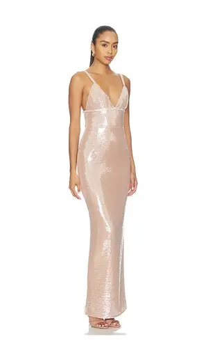 BRONX BANCO Embellished Maxi Dress