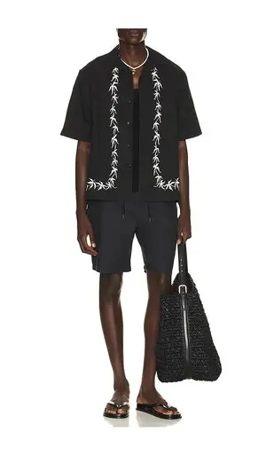 Scotch & Soda Cotton Linen Twill Bermuda Shorts - Black