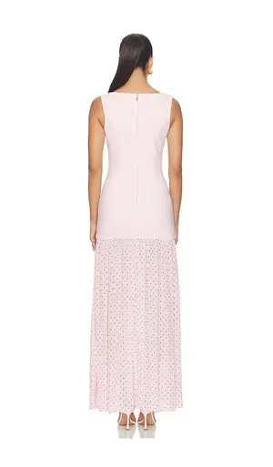 ROTATE BY BIRGER CHRISTENSEN Crepe Scoop Neck Maxi Dress