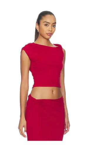4TH & RECKLESS Sofi Jersey Knit Top In Red