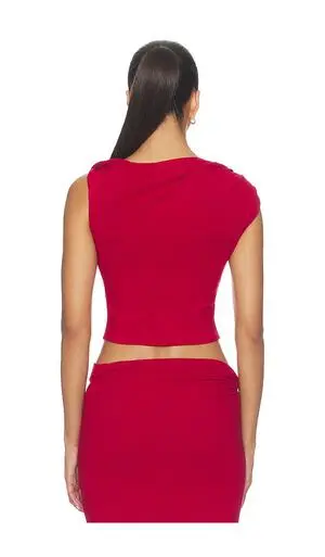 4TH & RECKLESS Sofi Jersey Knit Top In Red