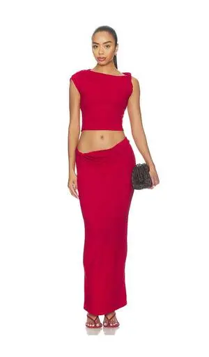 4TH & RECKLESS Sofi Jersey Knit Top In Red