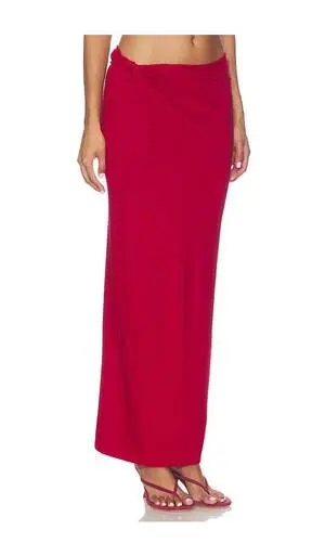 4TH & RECKLESS Sofi Jersey Knit Skirt In Red