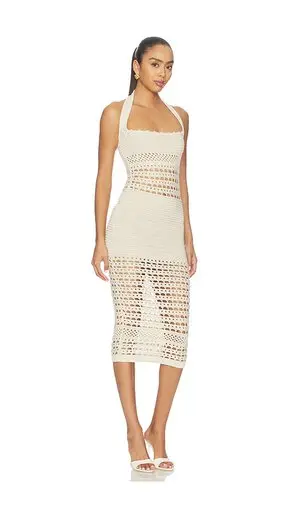 Retrofete Jaycee Crochet Dress In Neutral