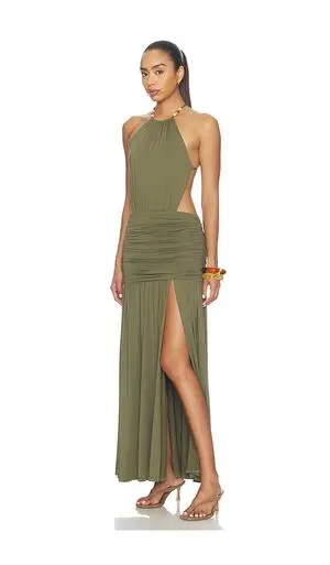 RUNAWAY THE LABEL Imelda High Neck Maxi Dress