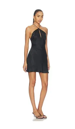 For Love & Lemons Adrift Satin Halter Mini Dress
