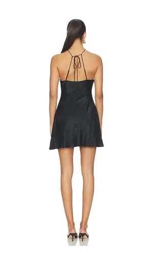 For Love & Lemons Adrift Satin Halter Mini Dress