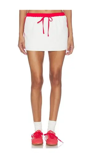 SNDYS. Reed Contrast Mini Skirt In White