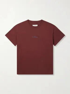 MAISON MARGIELA Maison Margiela - Logo-Embroidered Cotton-Jersey T-Shirt - Men - Red - XS Red