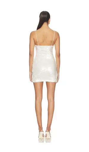 RUNAWAY THE LABEL Sindy Sequin Mini Dress In Ivory