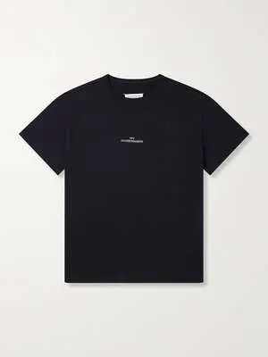 MAISON MARGIELA Logo-embroidered Cotton-jersey T-shirt - Black