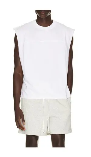 SKIMS Heavyweight Cotton Cropped Cutoff Tee In Cream - Chalk
