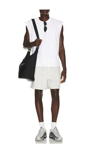 SKIMS Heavyweight Cotton Cropped Cutoff Tee In Cream
