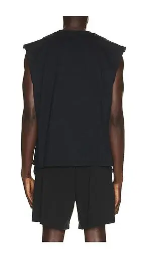 SKIMS Heavyweight Cotton Cropped Cutoff Tee In Black