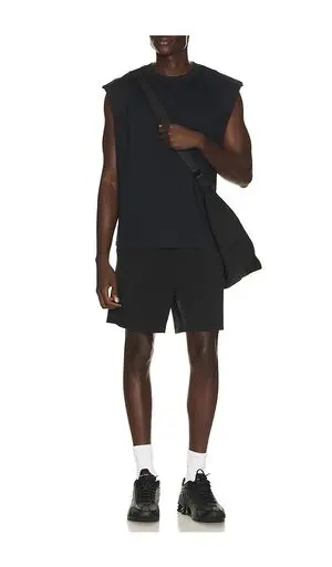 SKIMS Heavyweight Cotton Cropped Cutoff Tee In Black