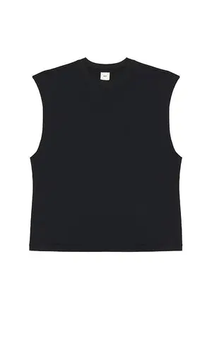 SKIMS Heavyweight Cotton Cropped Cutoff Tee In Black