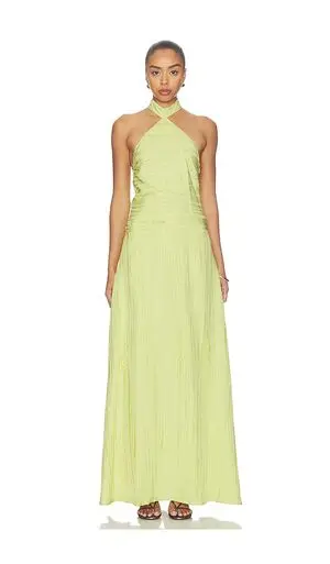 YELLOW THE LABEL Palmetto Halterneck Maxi Dress