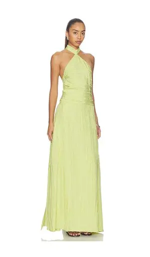 YELLOW THE LABEL Palmetto Halterneck Maxi Dress
