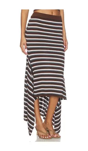 Monse Stripe Cascade Skirt In Brown
