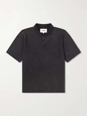 CORRIDOR Garment-dyed Cotton-piqué Polo Shirt - Black