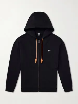 Loewe Anagram Embroidered Cotton-jersey Zip-up Hoodie