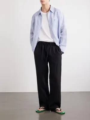 CHERRY LOS ANGELES Wide-leg Linen Trousers