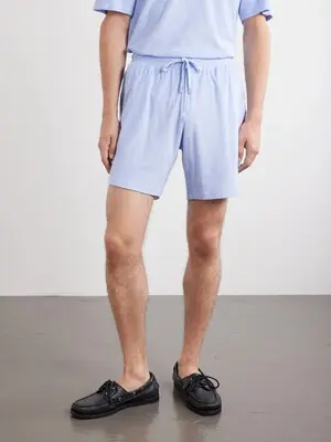 Frescobol Carioca Augusto Terry Cotton And Linen Blend Shorts