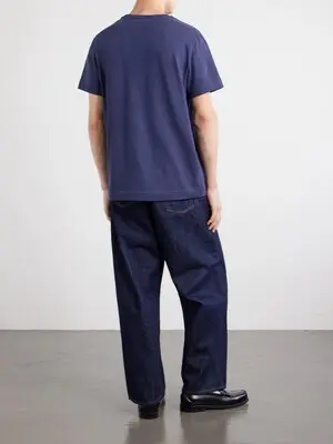 A.p.c. Logo Embroidered Cotton Jersey T-shirt - Blue