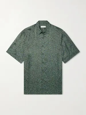 Dries Van Noten Camp-collar Printed Satin Shirt
