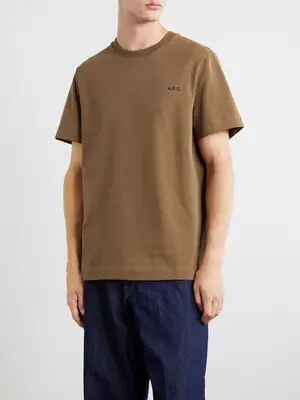 A.p.c. Oliver Logo-embroidered Cotton-jersey T-shirt