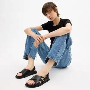 COACH Sculpted C Criss Cross Sandal