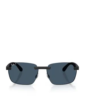 Ray-ban Rectangular Rimless Sunglasses - Black