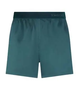 TOM FORD Silk Pyjama Shorts - Green