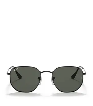 Ray-ban Metal Hexagonal Frame Sunglasses - Black