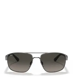 Ray-ban Metal Irregular Rectangle Sunglasses - Grey