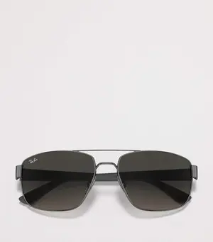 Ray-ban Metal Irregular Rectangle Sunglasses - Grey