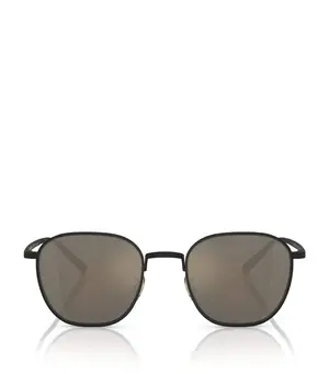 Oliver Spencer Titanium Square Sunglasses - Black