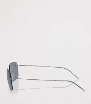 Giorgio Armani Pillow Rectangle Rimless Sunglasses