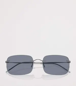 Giorgio Armani Pillow Rectangle Rimless Sunglasses