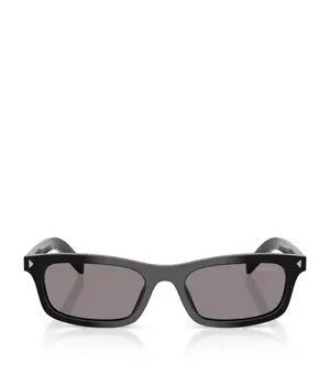 Prada Acetate Rectangle Sunglasses - Black