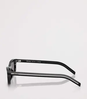 Prada Acetate Rectangle Sunglasses - Black