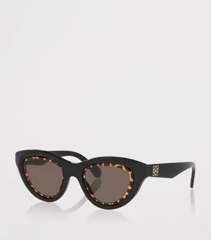 Loewe Mini Anagram Cat Eye Sunglasses - Black