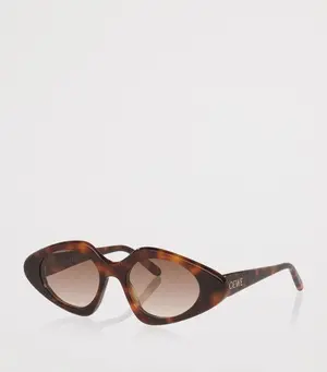 Loewe Tortoiseshell Triangle Slim Sunglasses