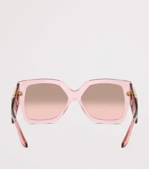 Versace Crystal-embellished Rectangle Sunglasses