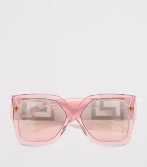 Versace Crystal-embellished Rectangle Sunglasses