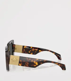 Versace Tortoiseshell Square Irregular Sunglasses