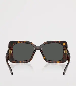 Versace Tortoiseshell Square Irregular Sunglasses