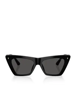JIMMY CHOO Square Cat Eye Sunglasses - Black