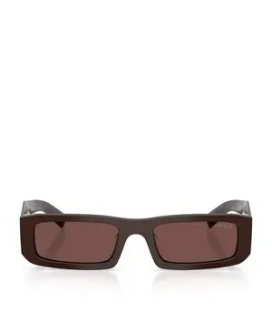 Prada Acetate Rectangle Sunglasses - Brown