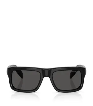 Prada Acetate Square Frame Sunglasses - Black